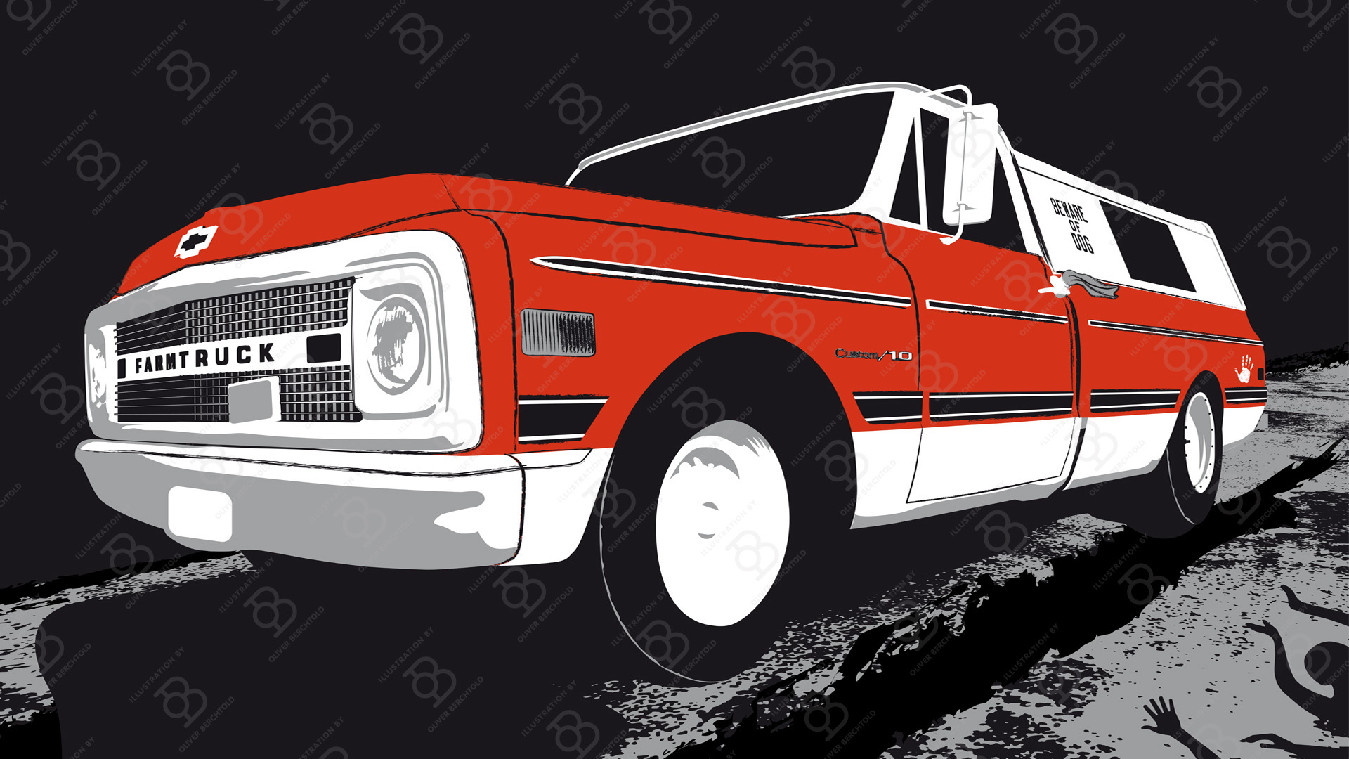 Vector Art - Farmtruck - Street Outlaws Oklahoma - 1970 C-10 Chevy ...